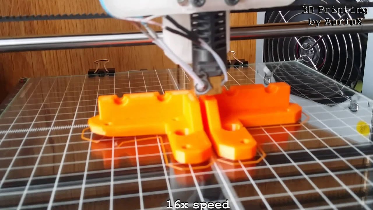 3D Printing Z Axis Bottom on my RepRap Prusa i3 - YouTube