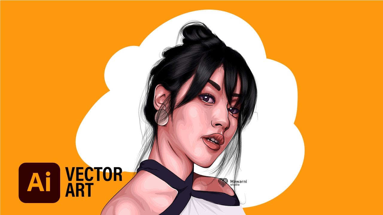 Raisa Portrait Vector Adobe Illustrator - YouTube