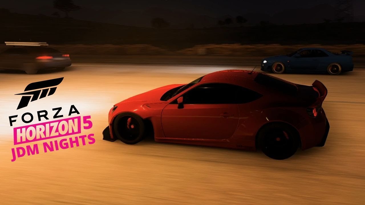 Forza Horizon 5 JDM Nights / Red Toyota GT86 & Blue Nissan Skyline ...