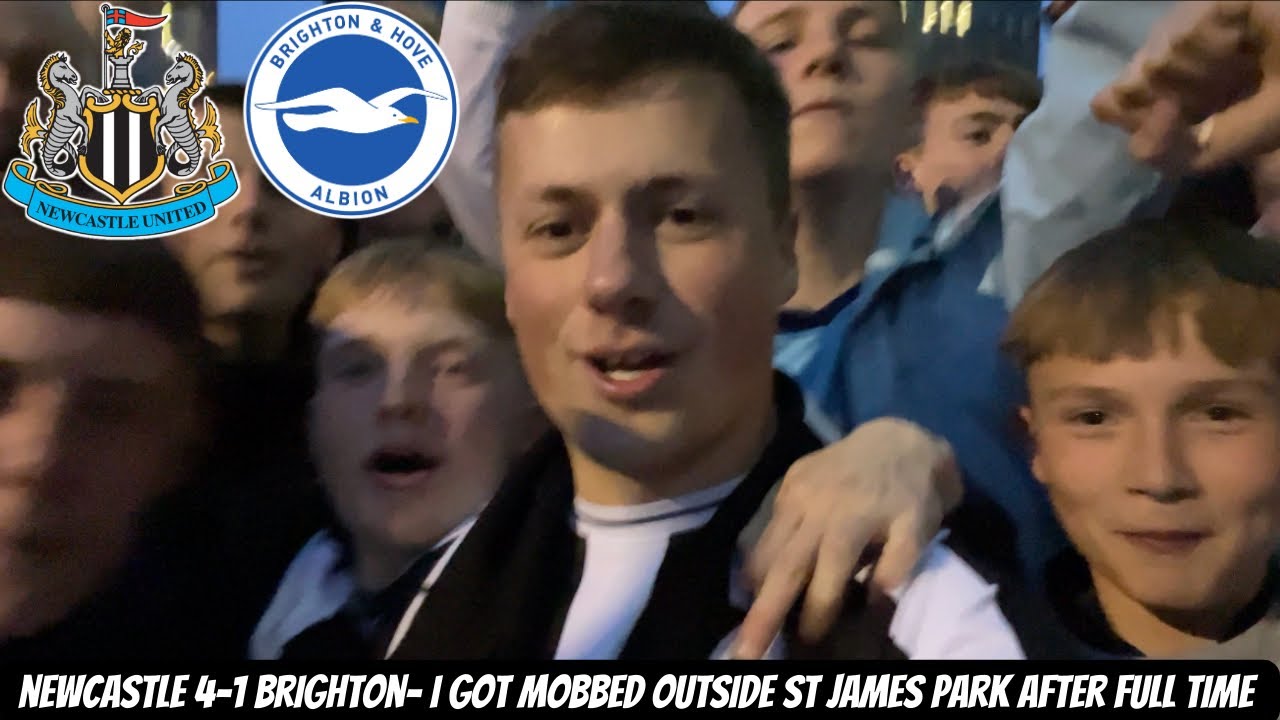 Newcastle 4-1 Brighton - CRAZY FAN INTERACTIONS in the biggest game in ...