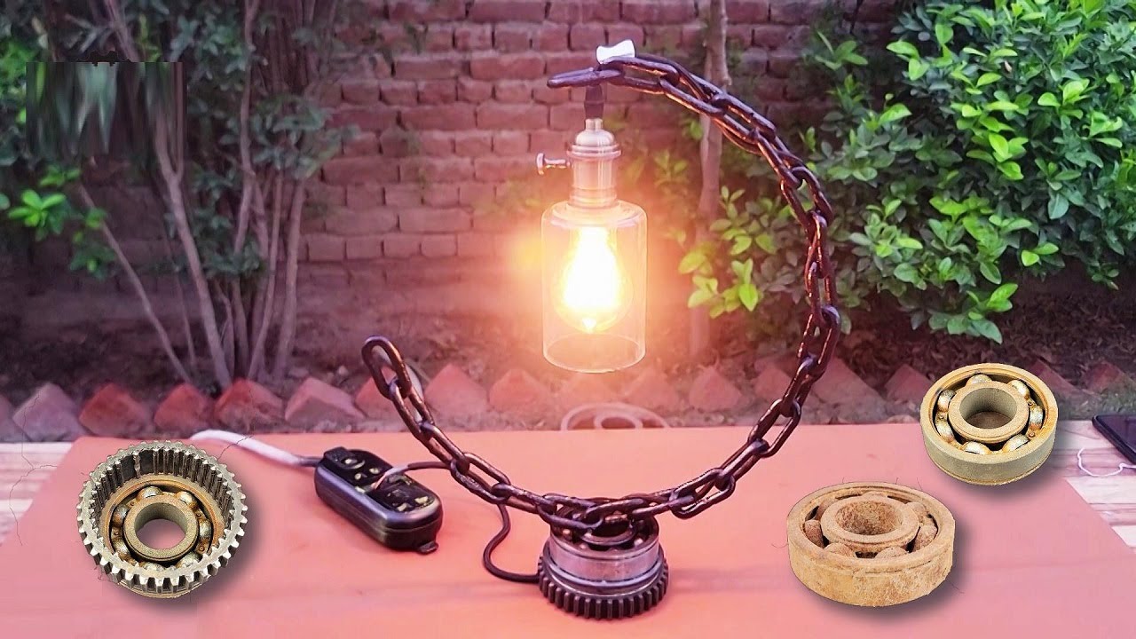 DIY Process to Make A Beautiful Table Lamp Using Chain and Sprocket ...