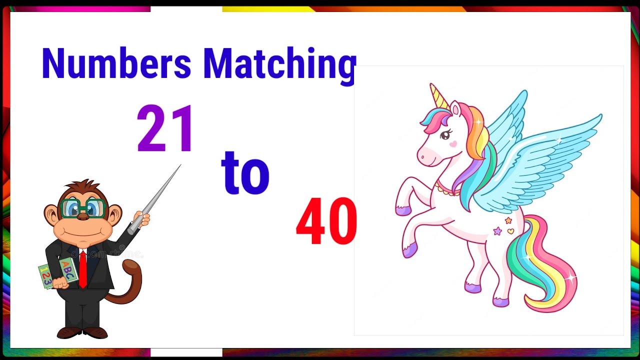 Match Numbers 21 to 40 for Preschool Kindergarten | Counting for Kids ...