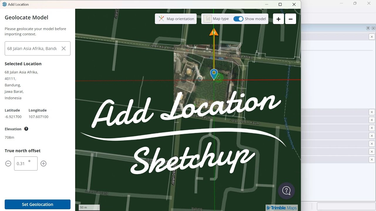 cara menghubungkan add location sketchup 2024 - YouTube