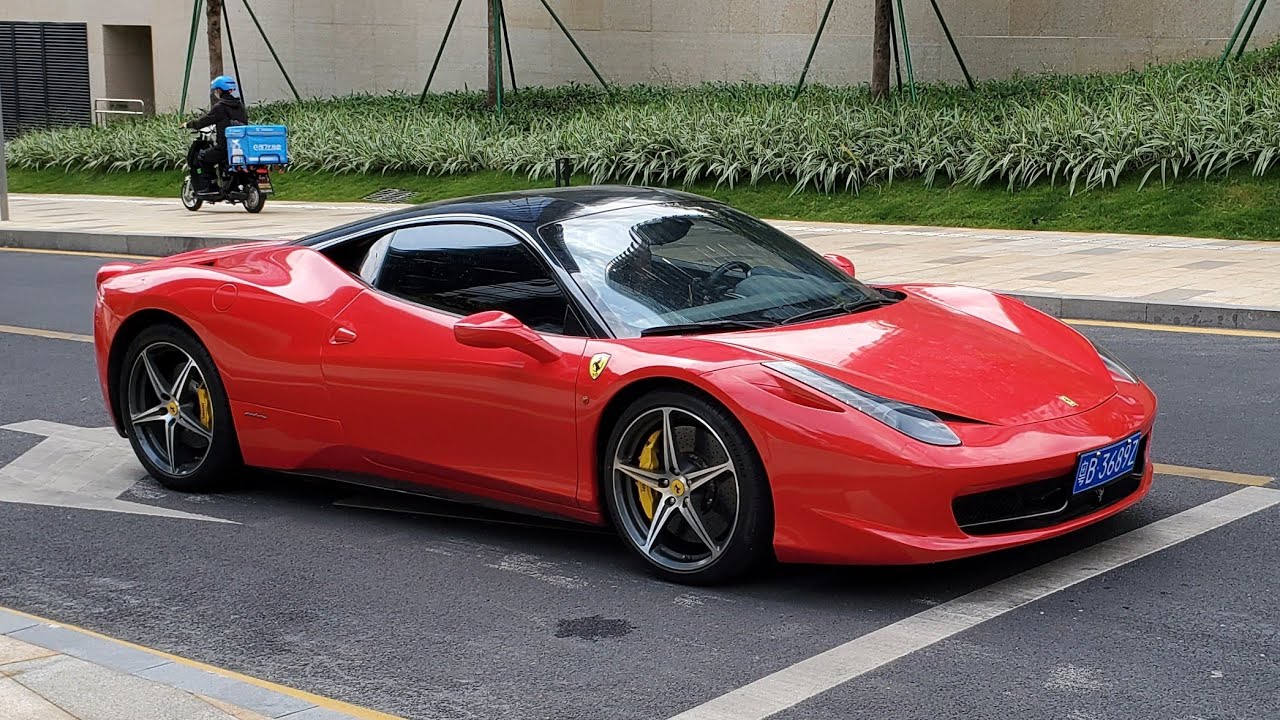 Bloody red Ferrari 458 Italia Supercar in China - YouTube