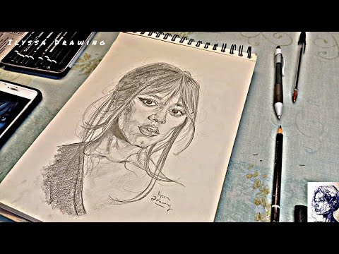 How to draw Genna Ortega // Realistic Portrait // Classic Music // Step ...