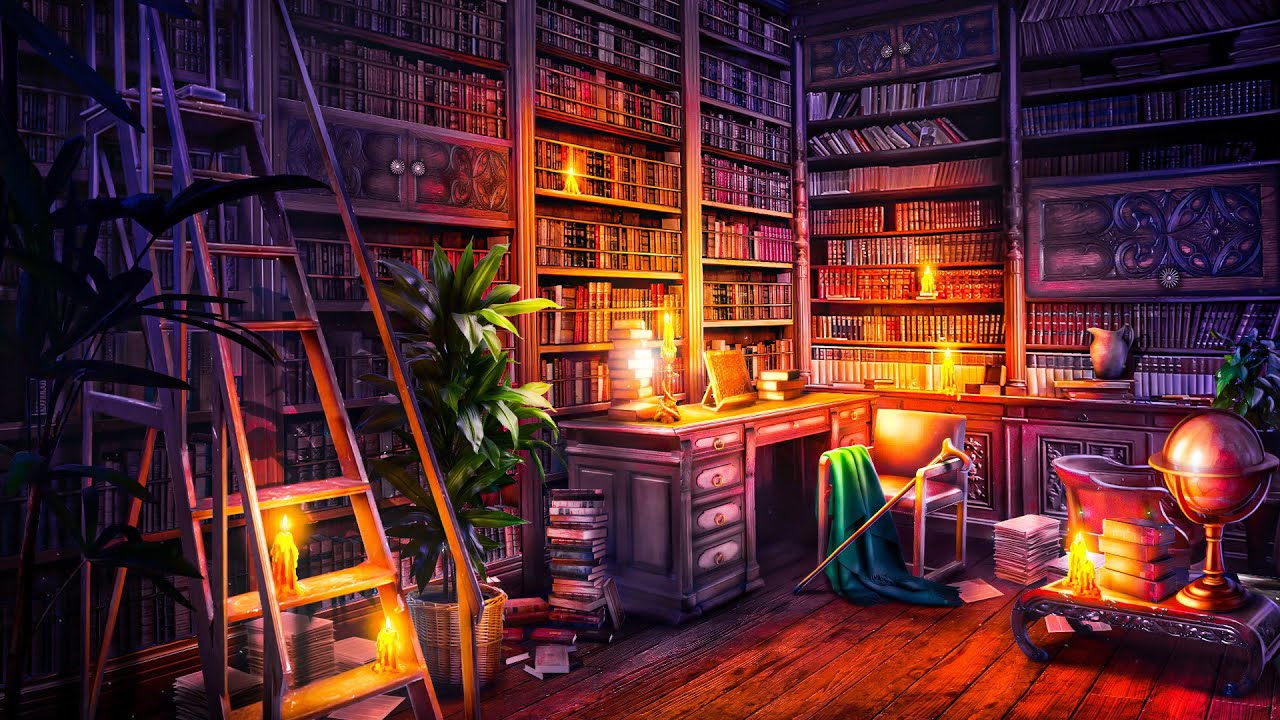 Cozy Private Study 📚 Library Ambience with Rain & Thunderstorm Sounds 🎧 ...