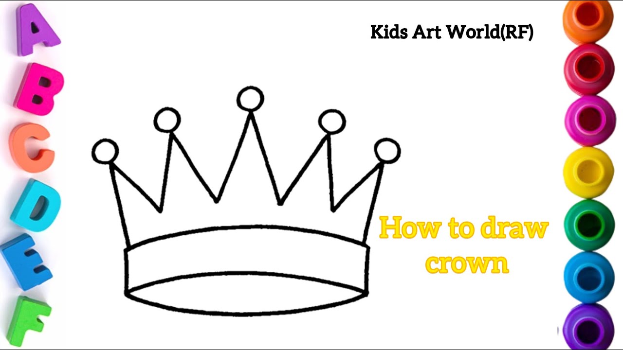 HOW TO DRAW CROWN 👑|EASY DRAWING AND COLOURING FOR KIDS AND TODDLERS ...