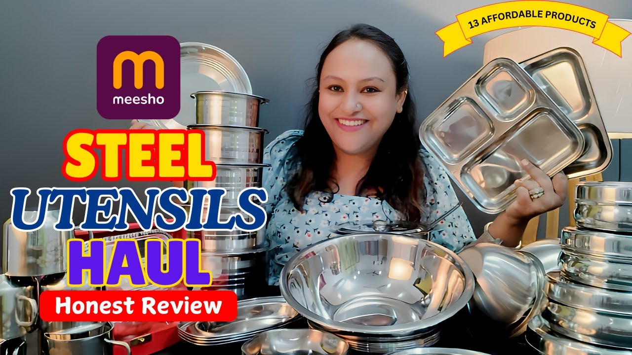 Meesho Steel Utensils Haul | Meesho Steel Bartan Ka Haul | 13 ...