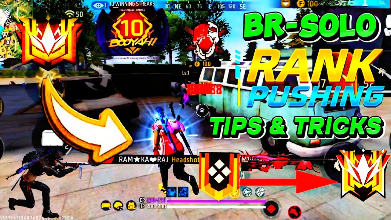 FREE FIRE SOLO RANK PUSH PLAY EVERY ENEMY NOOB | SOLO RANK PUSH TIPS ...