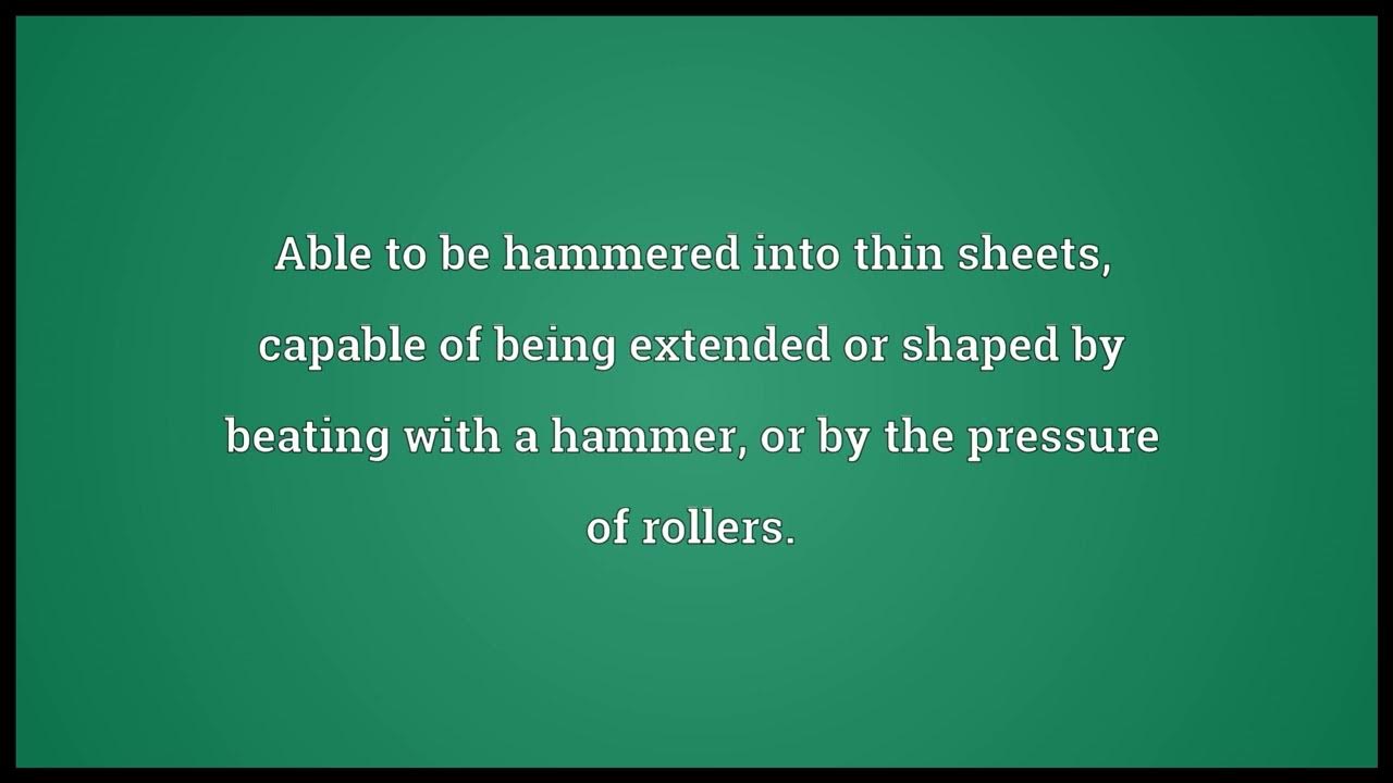 Malleable Meaning YouTube malleable-meaning-youtube