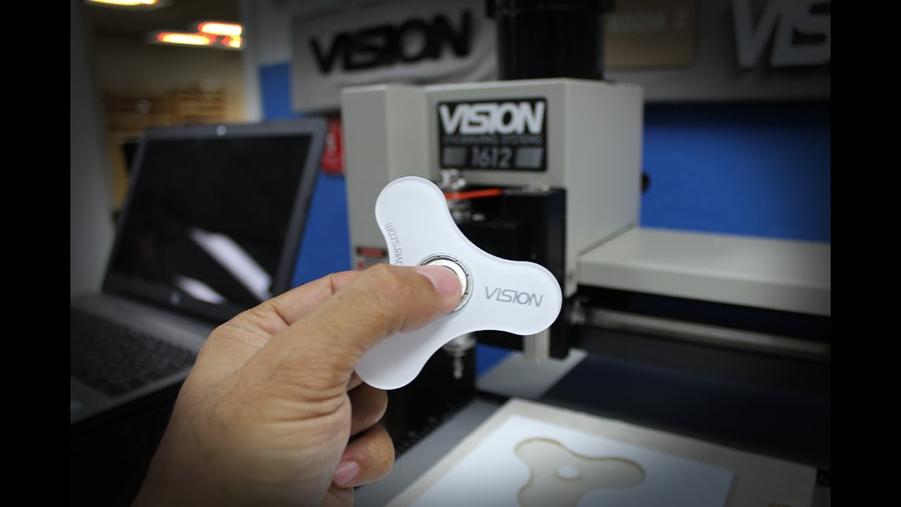 Making a Fidget Spinner on the Vision 1612 Pro Engraving Machine - YouTube