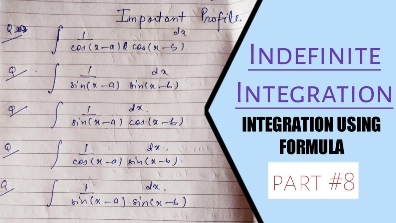 indefinite integration part #8 questions using completing the square ...
