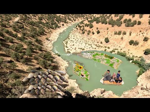 🏝️ Nomadic Family Moves to a Hidden Island | Fishing & New Life in the Zagros Mountains 🎣