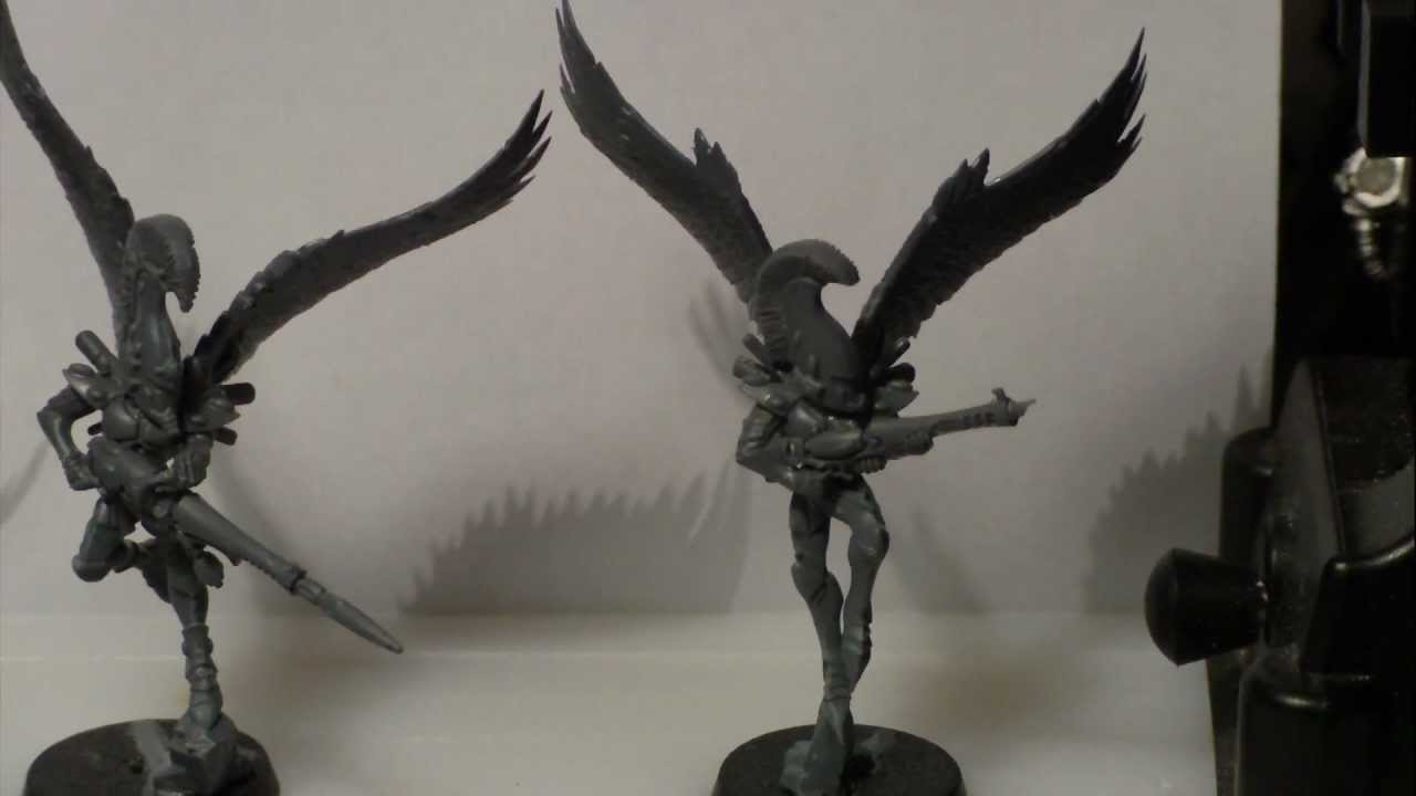 warhammer 40k eldar conversion for swooping hawks and rangers using dark eldar scourges - YouTube