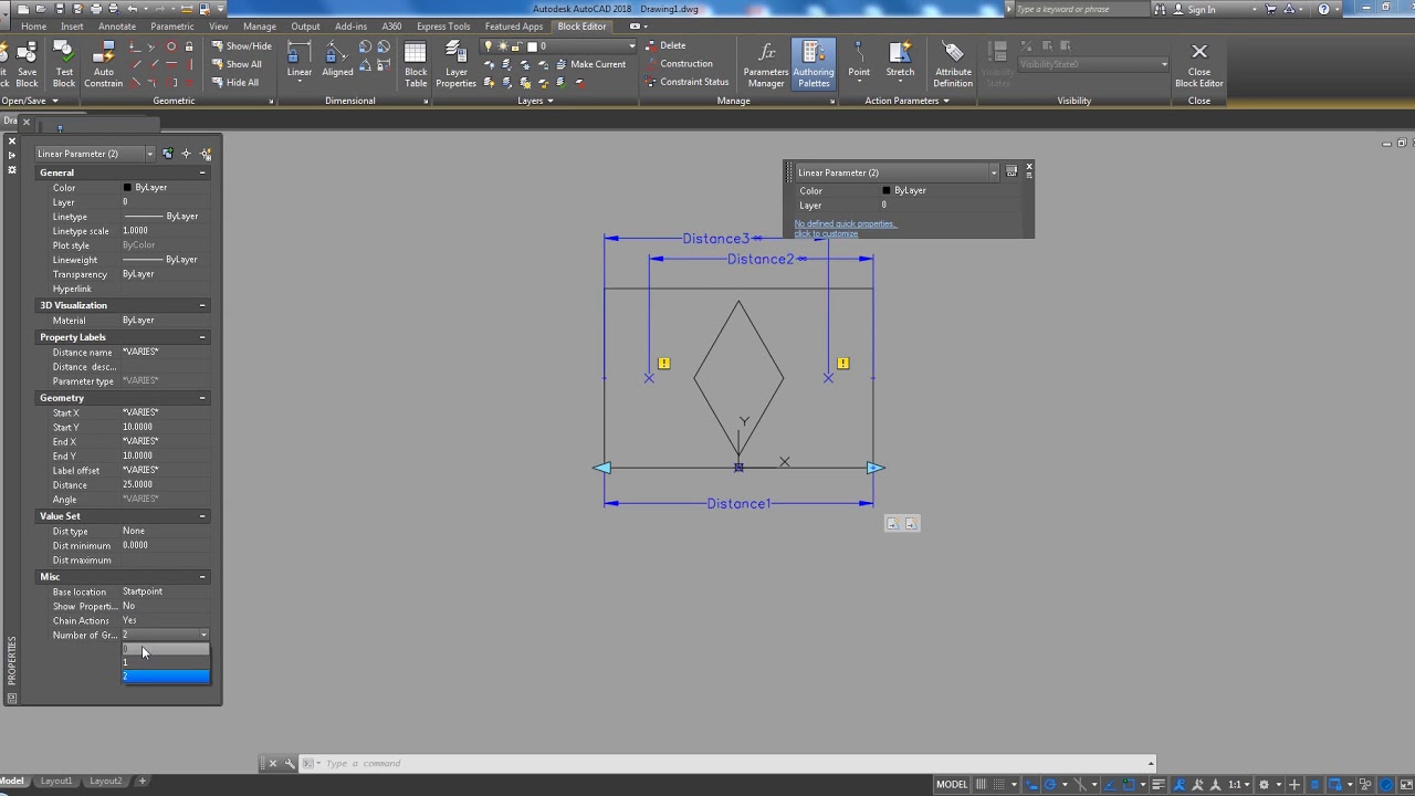 Create Dynamic Block Array In Two Direction - YouTube