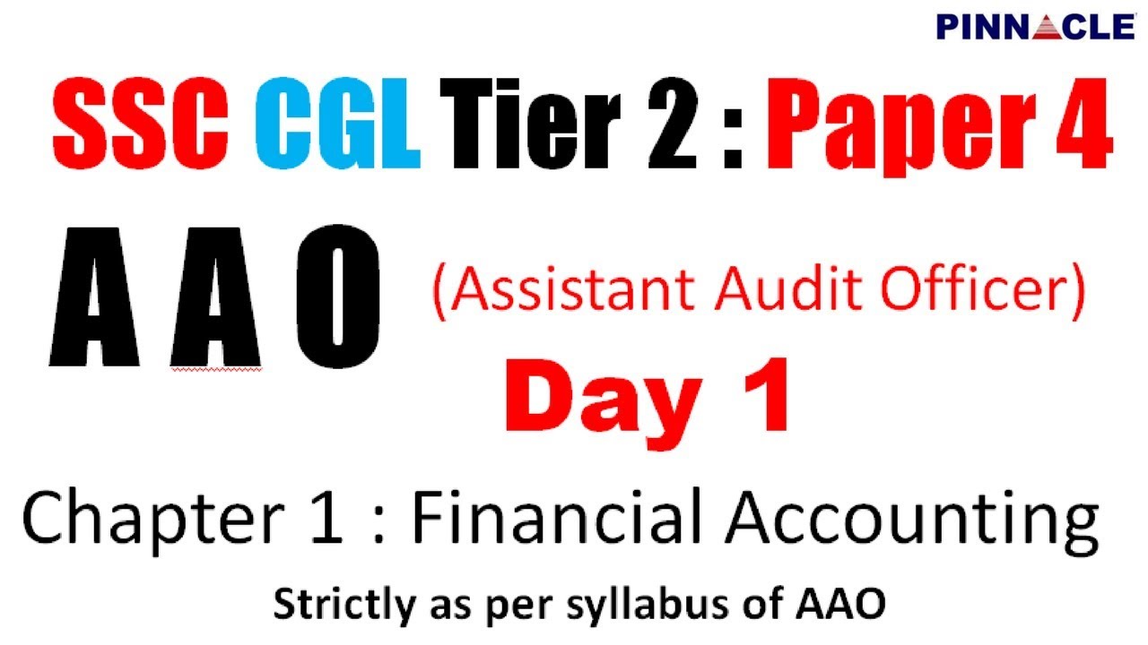 AAO ( Assistant Audit Officer) Day1 : Financial Accounting # SSC CGL ...