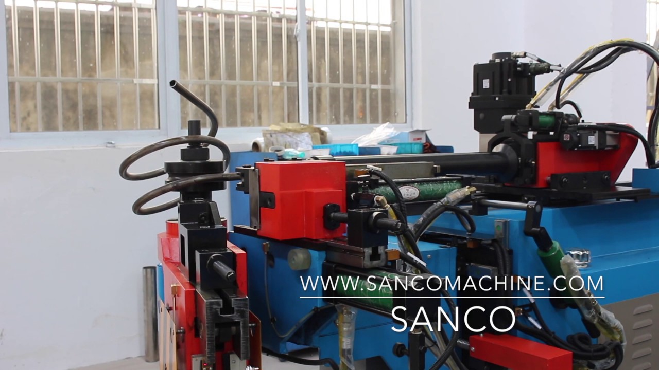 pipe tube pushing push rolling and bending machine - YouTube