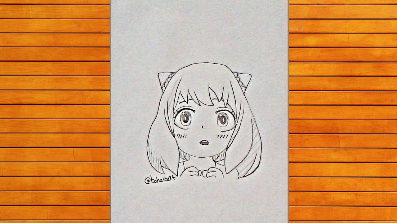 How to draw anya | easy anime drawing for beginners | bahareh arts ...