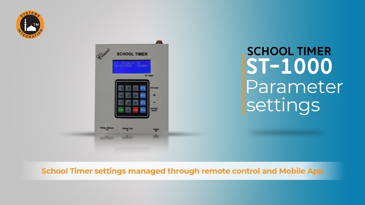 SCHOOL TIMER ST-1000 complete settings through remote and app - YouTube