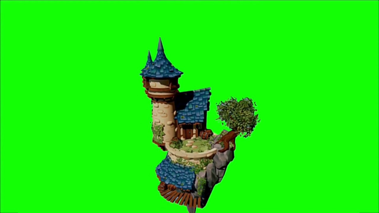 Green Screen Floating Castle 2 - YouTube