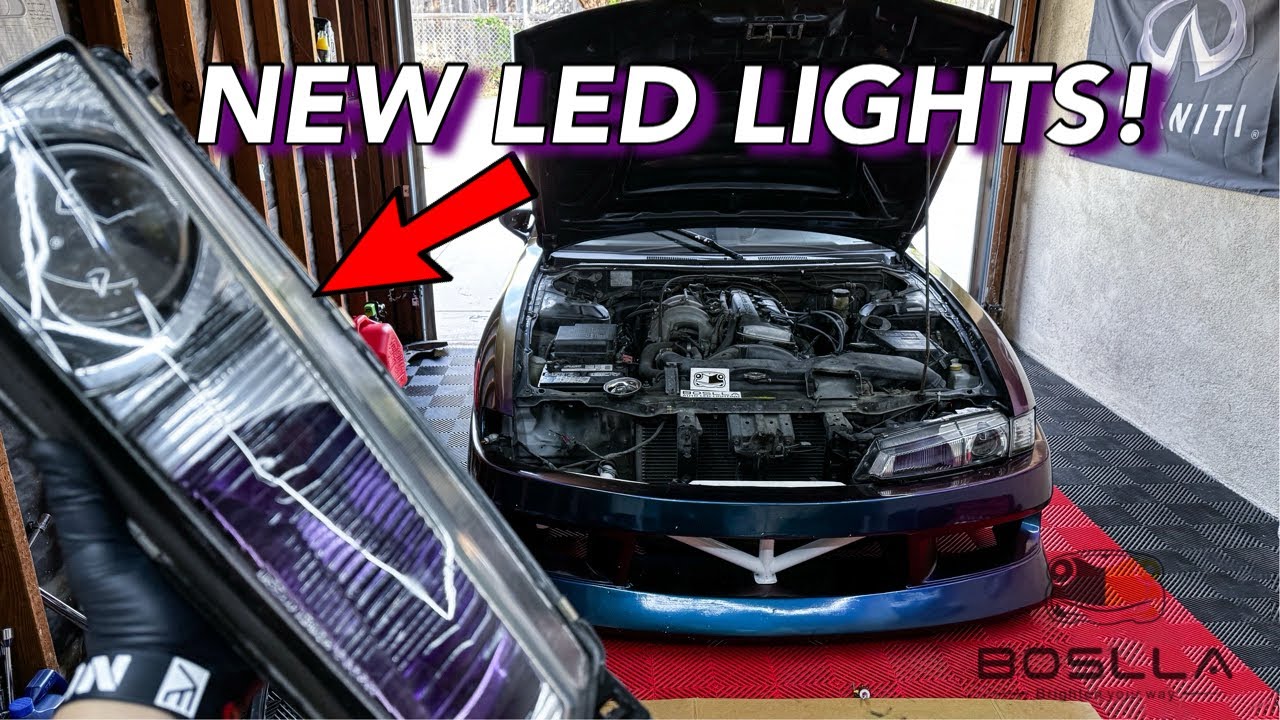 MY 240SX GETS NEW LED LIGHTS! (Super Bright) - YouTube