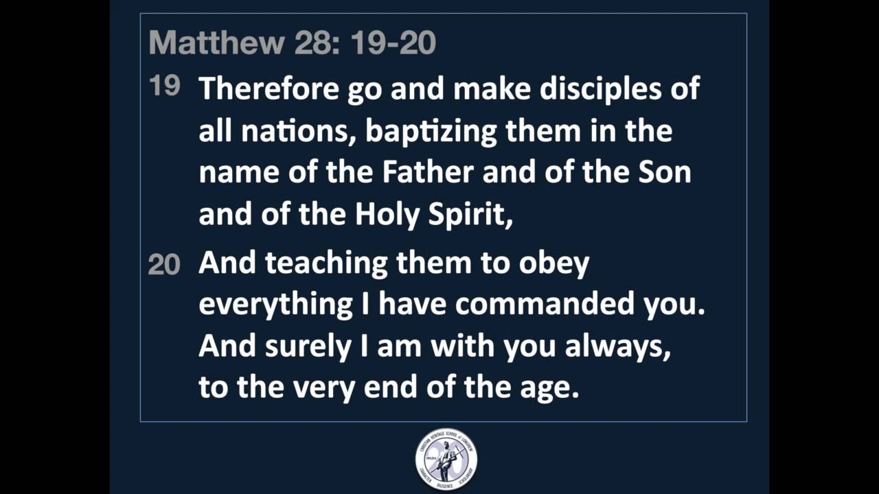 Matthew 28: 19-20 - YouTube