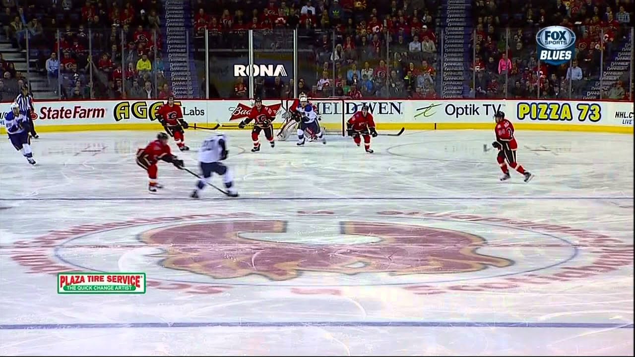 Jaden Schwartz goal Feb 15 2013 St. Louis Blues vs Calgary Flames NHL ...