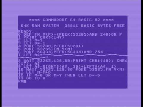 Commodore 64 wave effect with stable Y scrolling - YouTube