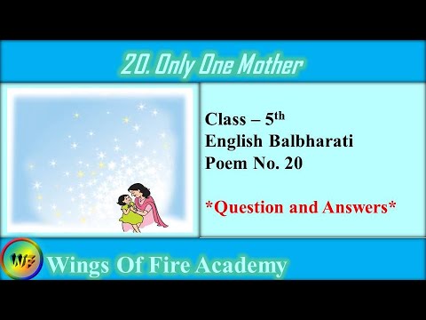 5th Class English 20.Only One Mother - Question and answers - YouTube