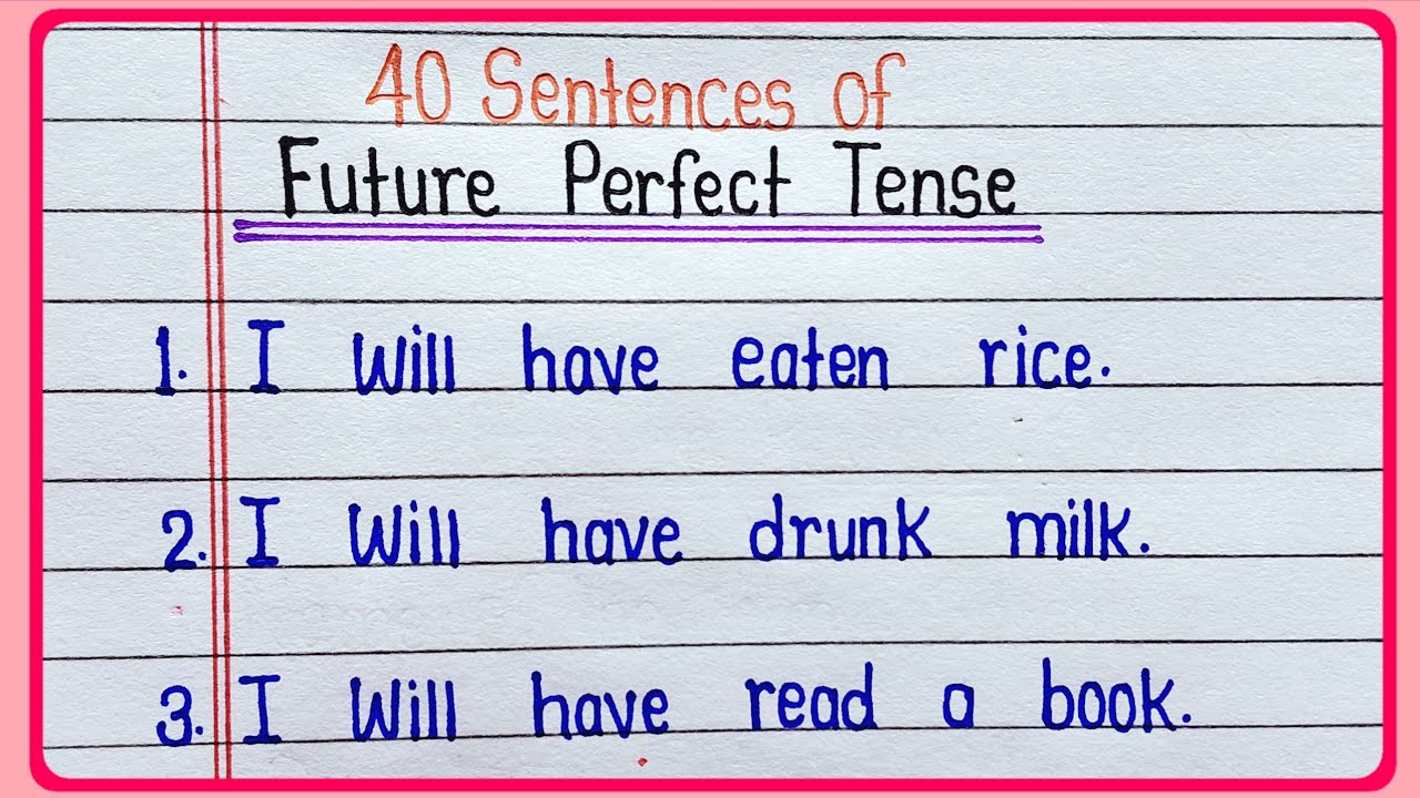 40 Sentences of Future Perfect Tense || 40 Examples of Future Perfect ...
