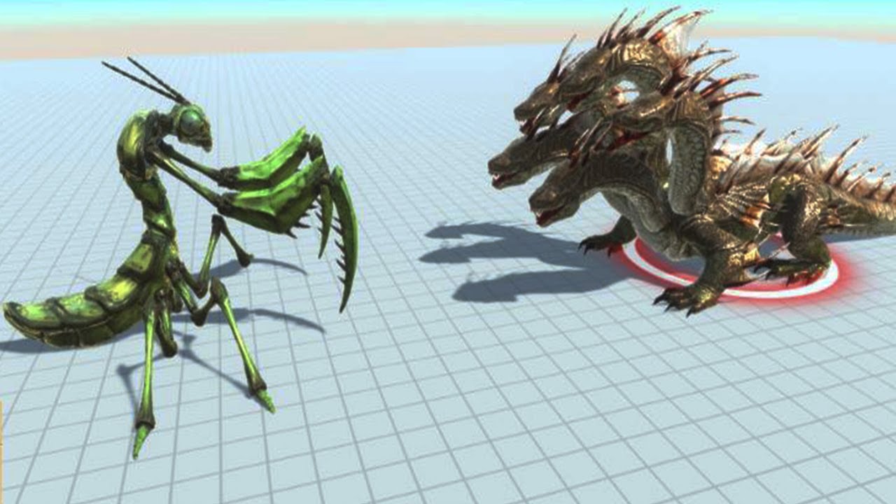 Giant praying mantis fighting hydra - Animal Revolt Battle Simulator - YouTube