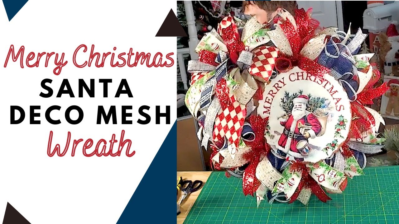 Merry Christmas Deco Mesh Wreath Tutorial - YouTube