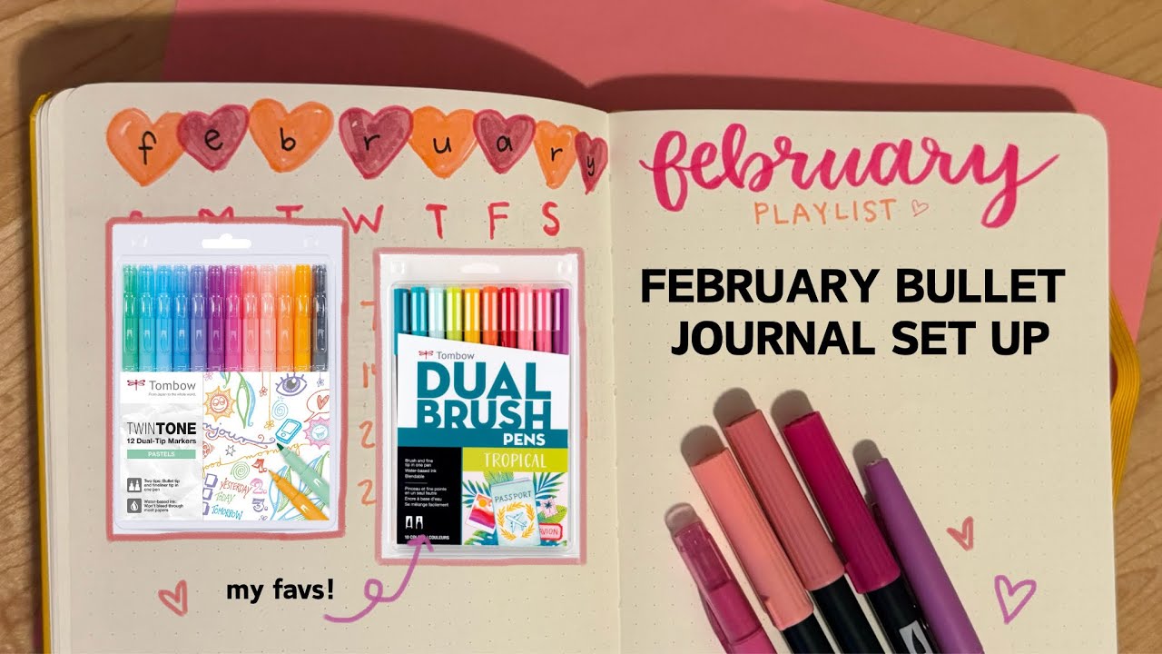 february bullet journal set up + my fav products | quick & easy bujo ...