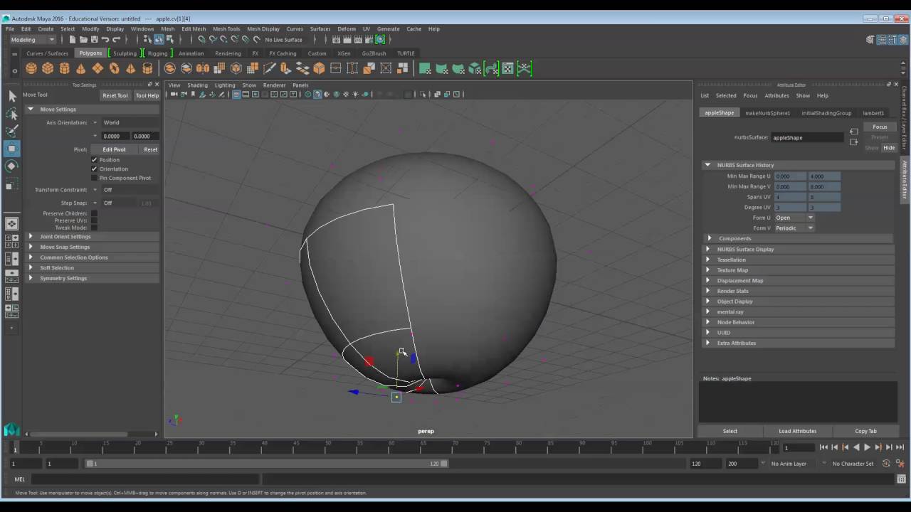 Maya Apple NURBS - YouTube