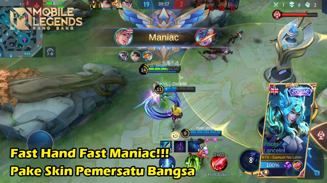 Gameplay Lancelot, Fast Hand Fast Maniac!!! - Mobile Legends - YouTube