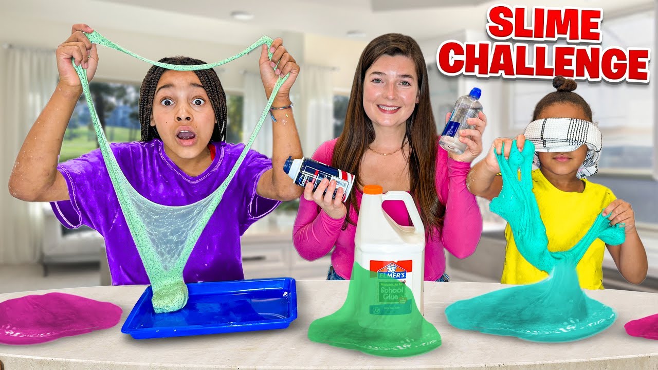 Blindfold Slime Challenge ft/ Mrs. Bench - YouTube