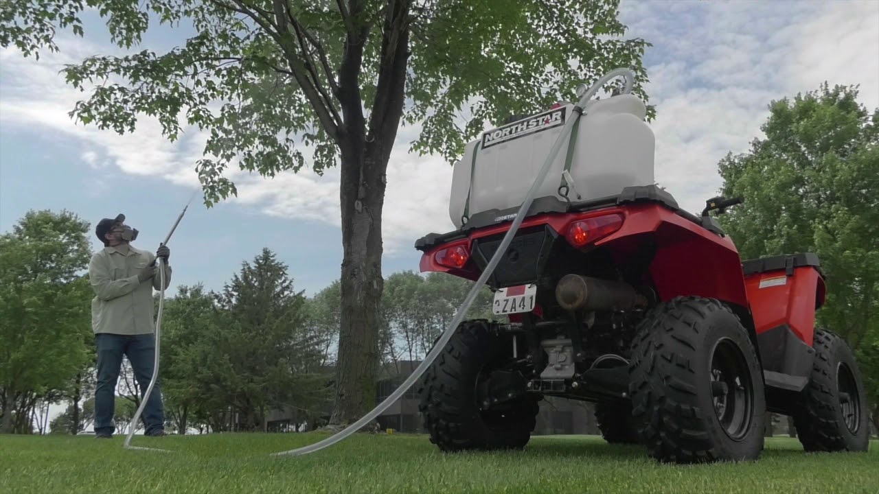 NorthStar ATV Tree Sprayer 26-Gallon Capacity 5.5 GPM 12 Volts - YouTube