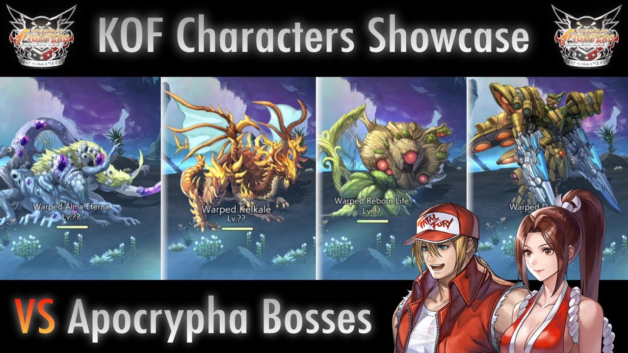 Another Eden - KOF Characters Showcase vs Nona Apocrypha HARD Bosses ...