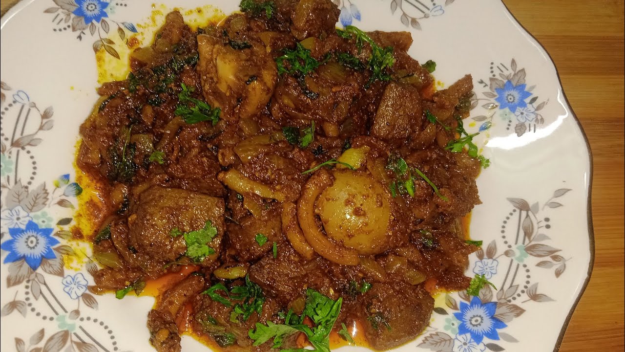 soft gurda kaleji fry/spicy masaledar gurda kaleji/mutton kidney liver ...