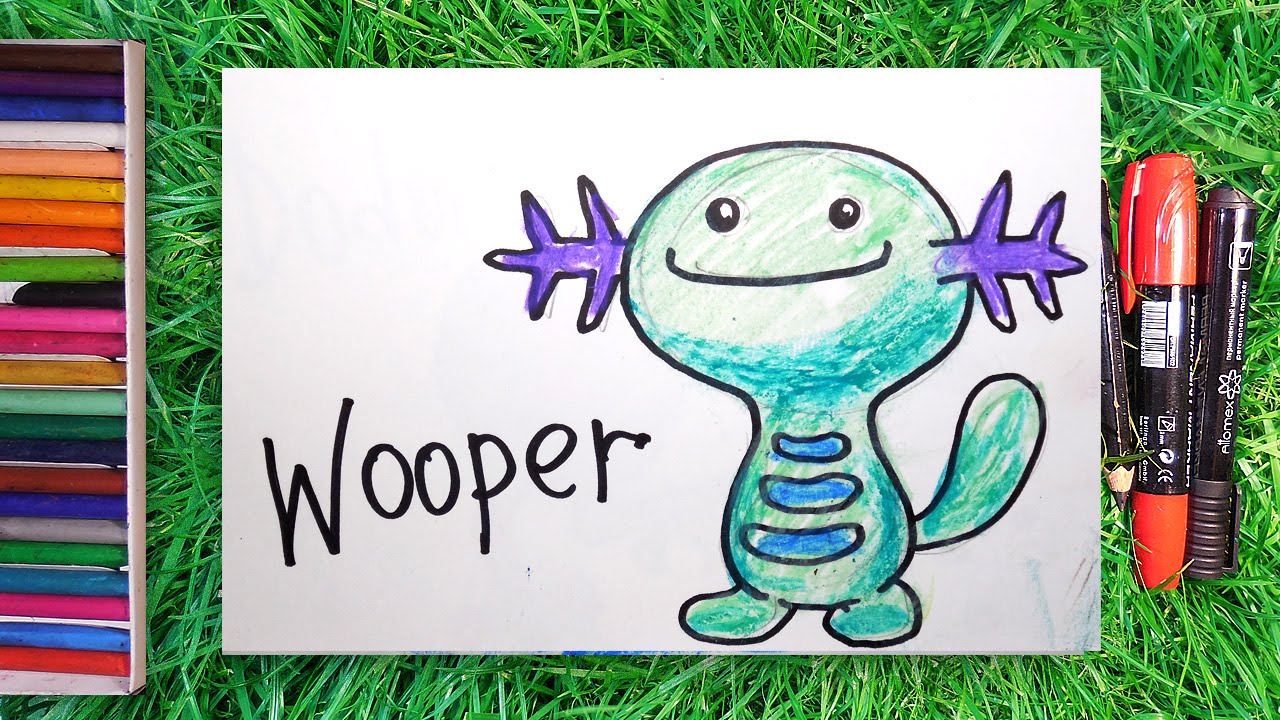 Как нарисовать Покемона Вупер / How to draw Pokemon Wooper / Видео для ...