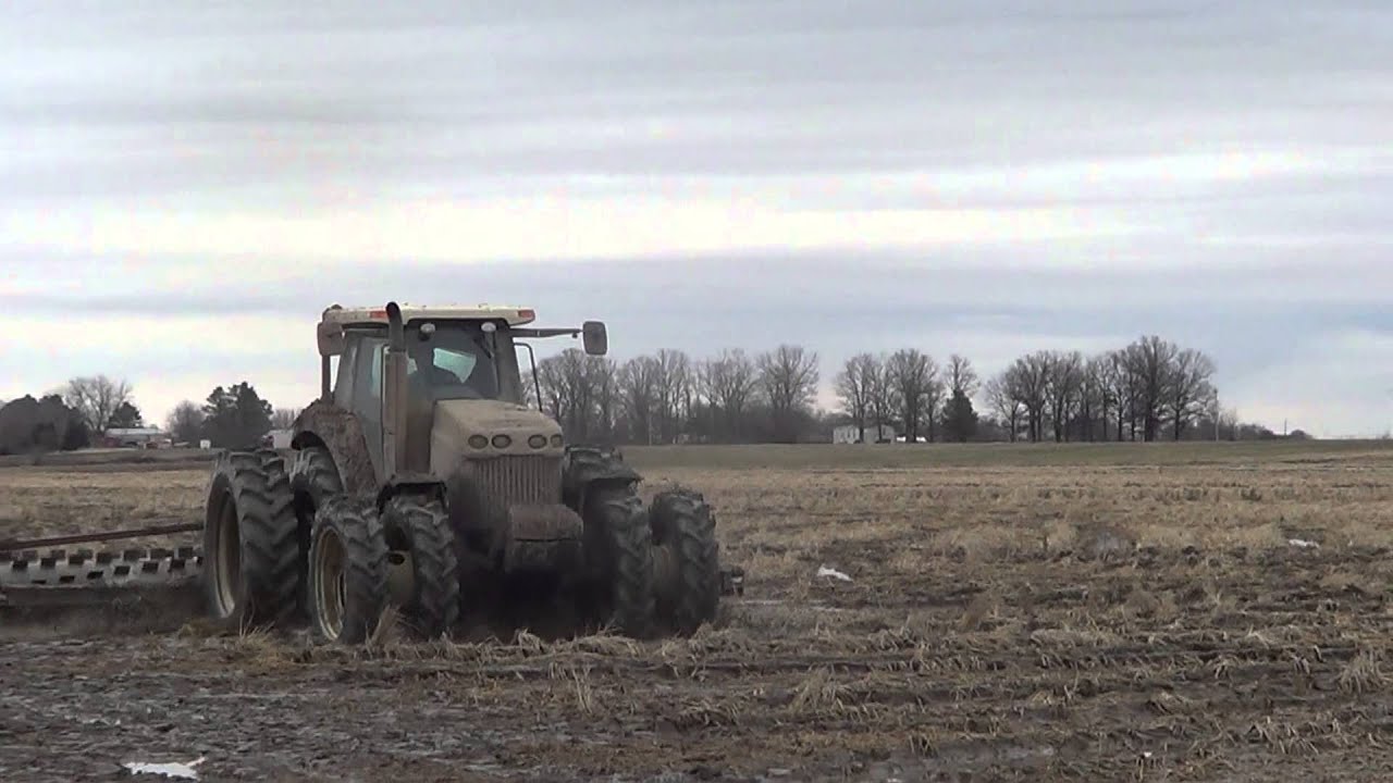 Versatile 305 Tractor rolling rice stubble near Wynne Arkansas - YouTube