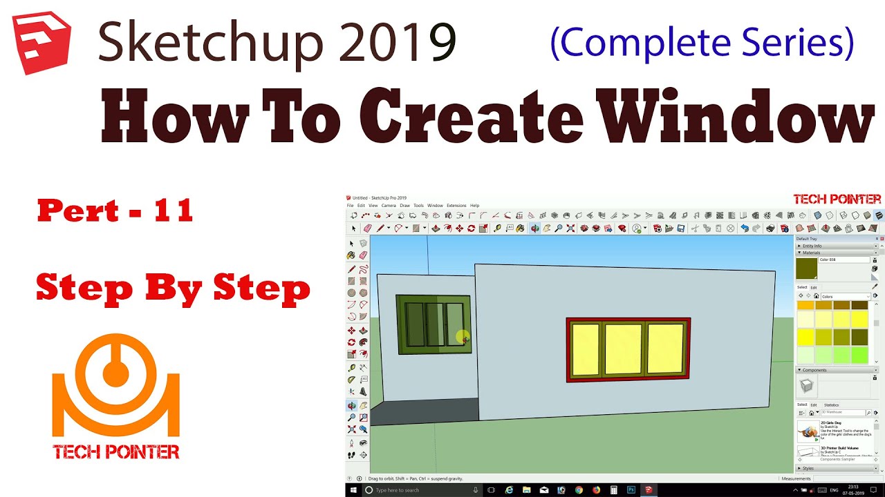 How To Make Window In Sketchup, Part-11 ( Complete Series ) - YouTube