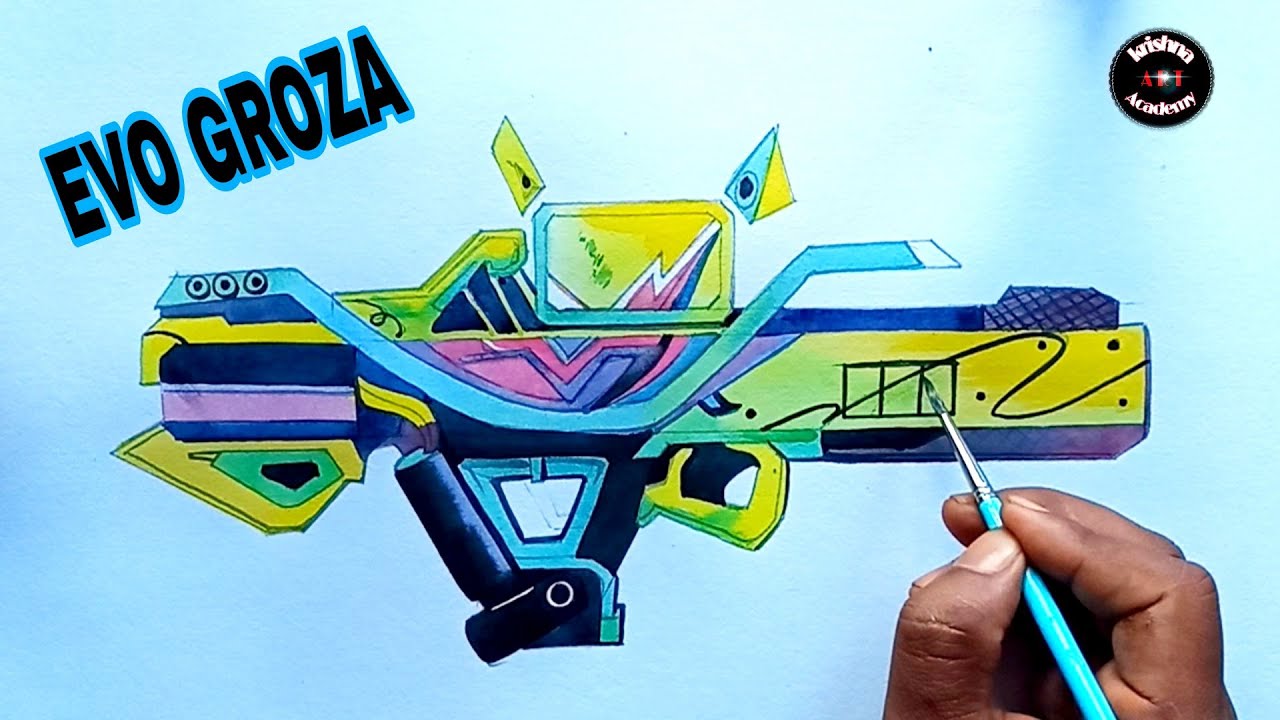 groza EVO gun drawing/free fire groza EVO gun skin drawing/ free fire ...