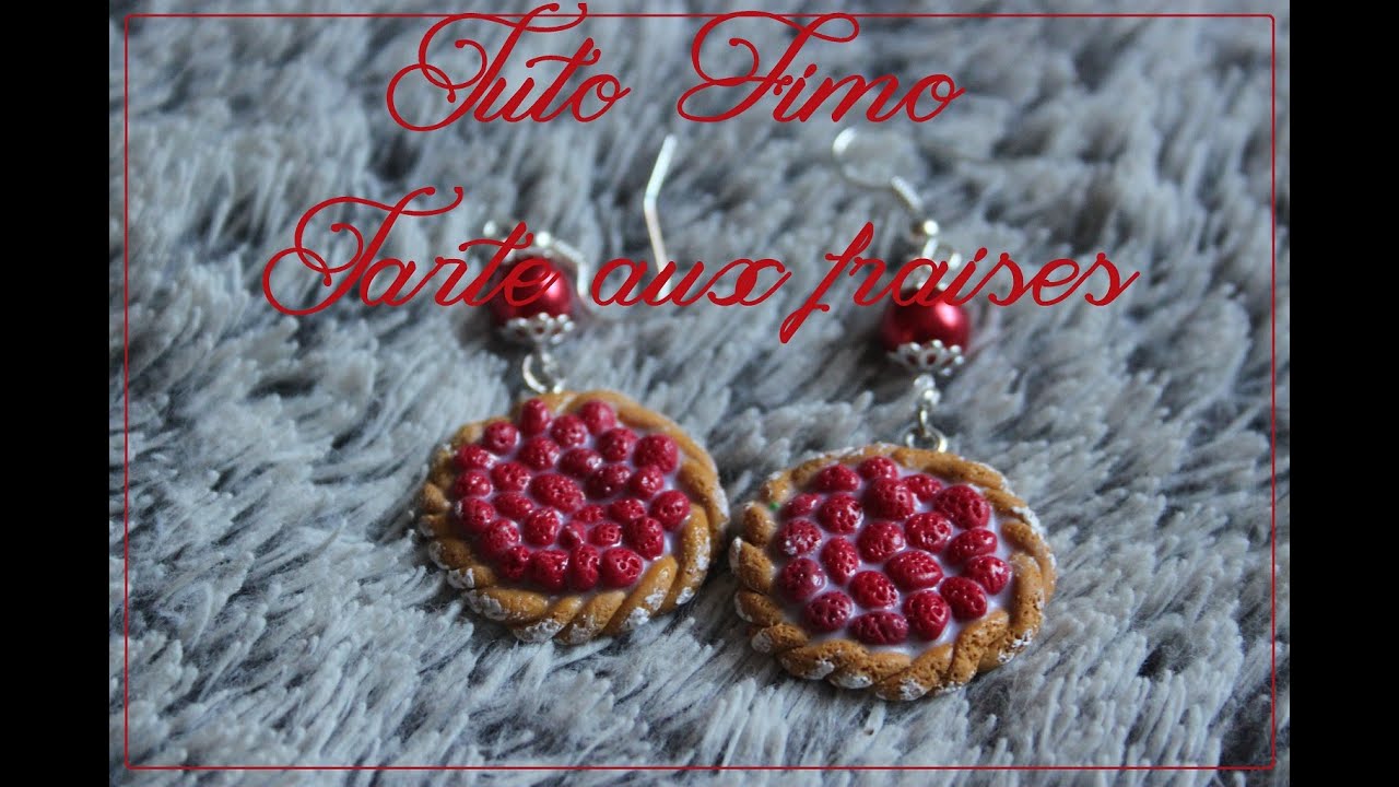 [♥ Tuto Fimo tarte aux fraises ♥] Polymer clay strawberry pie - YouTube