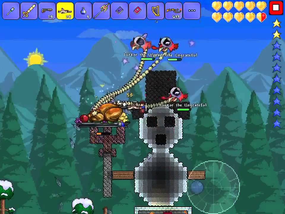 Terraria- fighting the seasonal PE boss Turkor the ungrateful! - YouTube