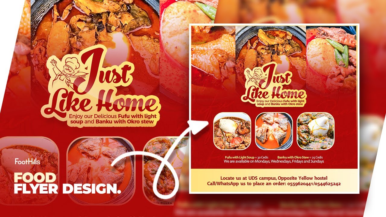 How to Design A Simple Food Flyer in Adobe Photoshop (For Beginners ...