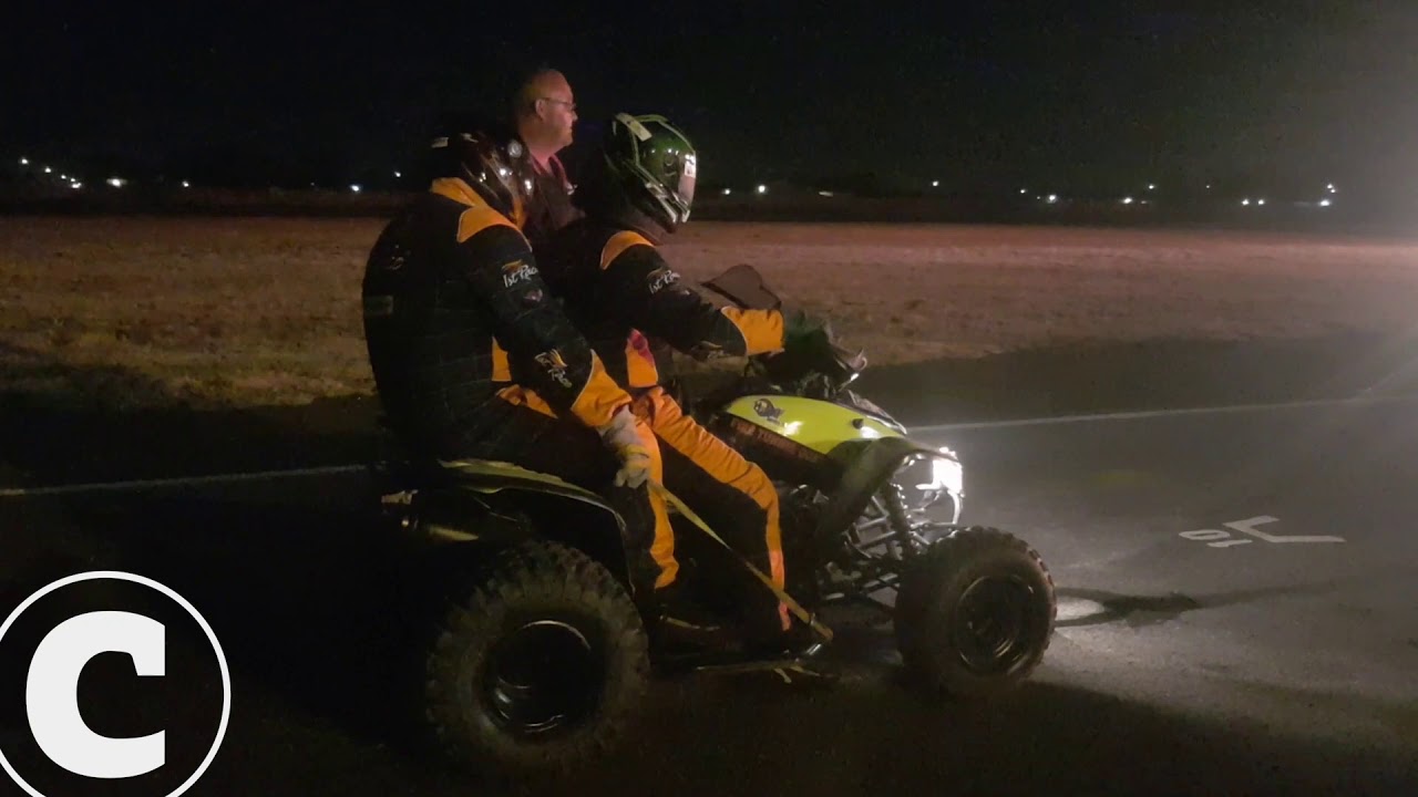 Quad bike world record attempt through 36m fire tunnel - YouTube