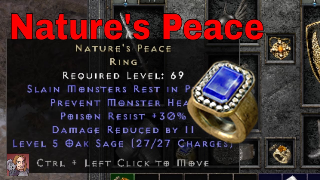 D2R Unique Items - Nature's Peace (Ring) - YouTube