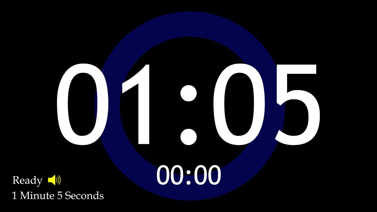 Ready 📢 1 MINUTE 5 SECOND TIMER & ALARM - YouTube
