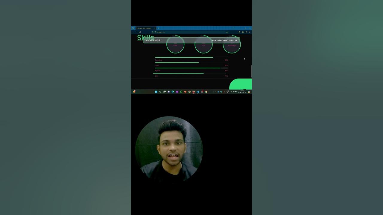 Portfolio using HTML,CSS & JS 🔥 Day32/Day100 #HTML #CSS #JS #shorts #trending #viral #portfolio ...